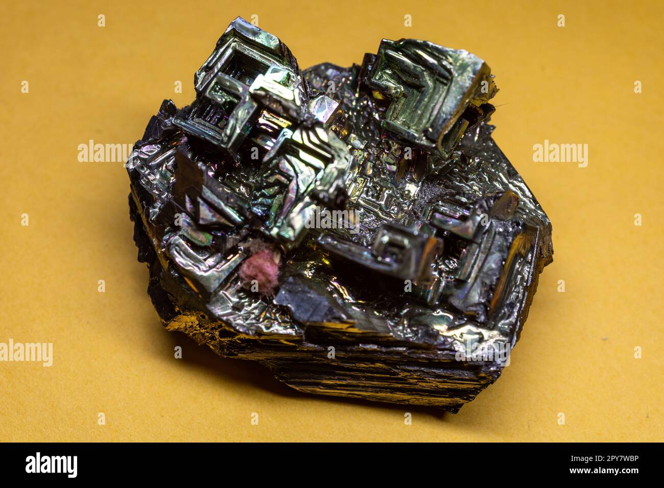 iridescent bismuth crystals in close-up Stock Photo - Alamy