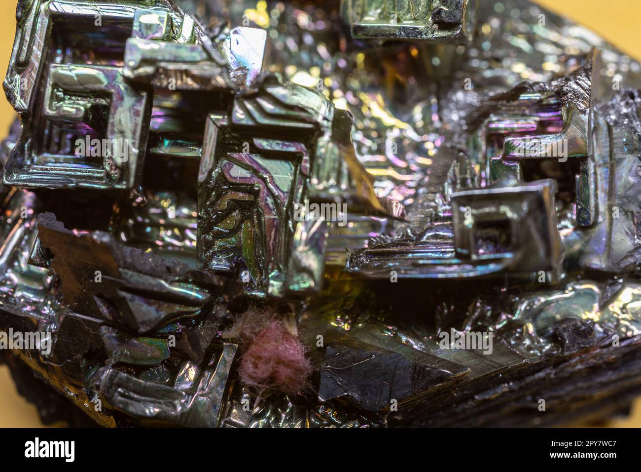 iridescent bismuth crystals in close-up Stock Photo - Alamy