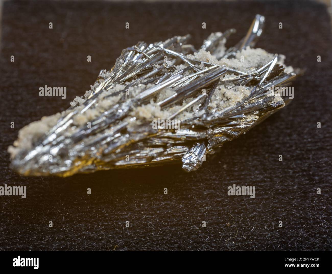 Antimonite crystals in close-up Stock Photo - Alamy