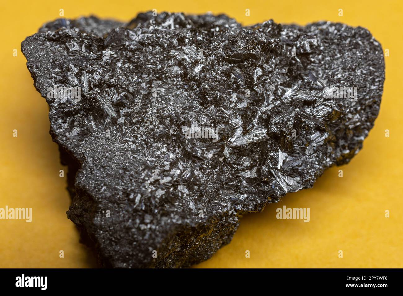 Pyrolusite crystals in close-up Stock Photo - Alamy