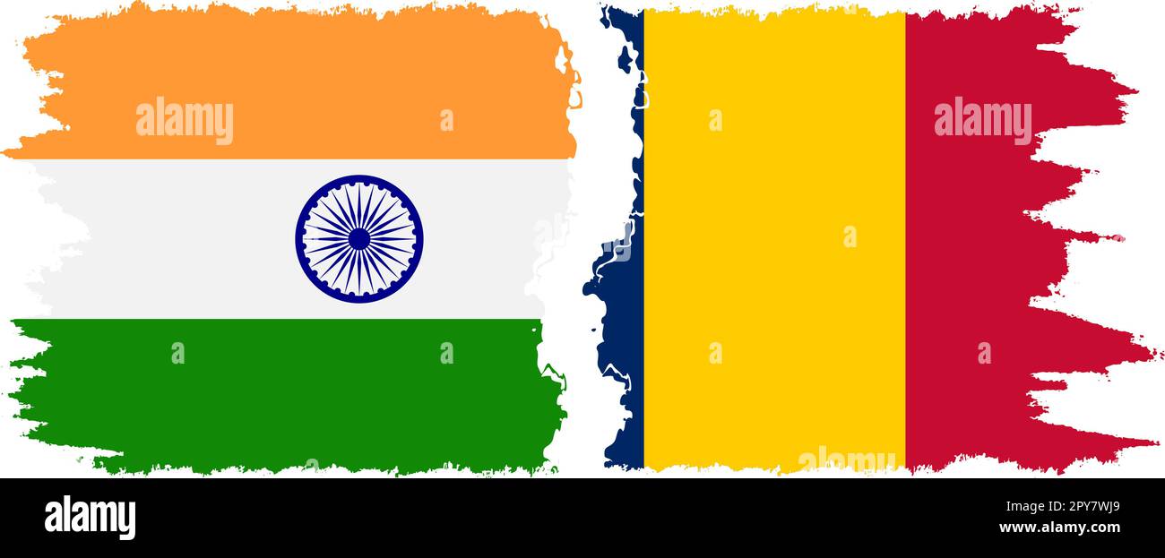 Chad and India grunge flags connection, vector Stock Vector Image & Art ...