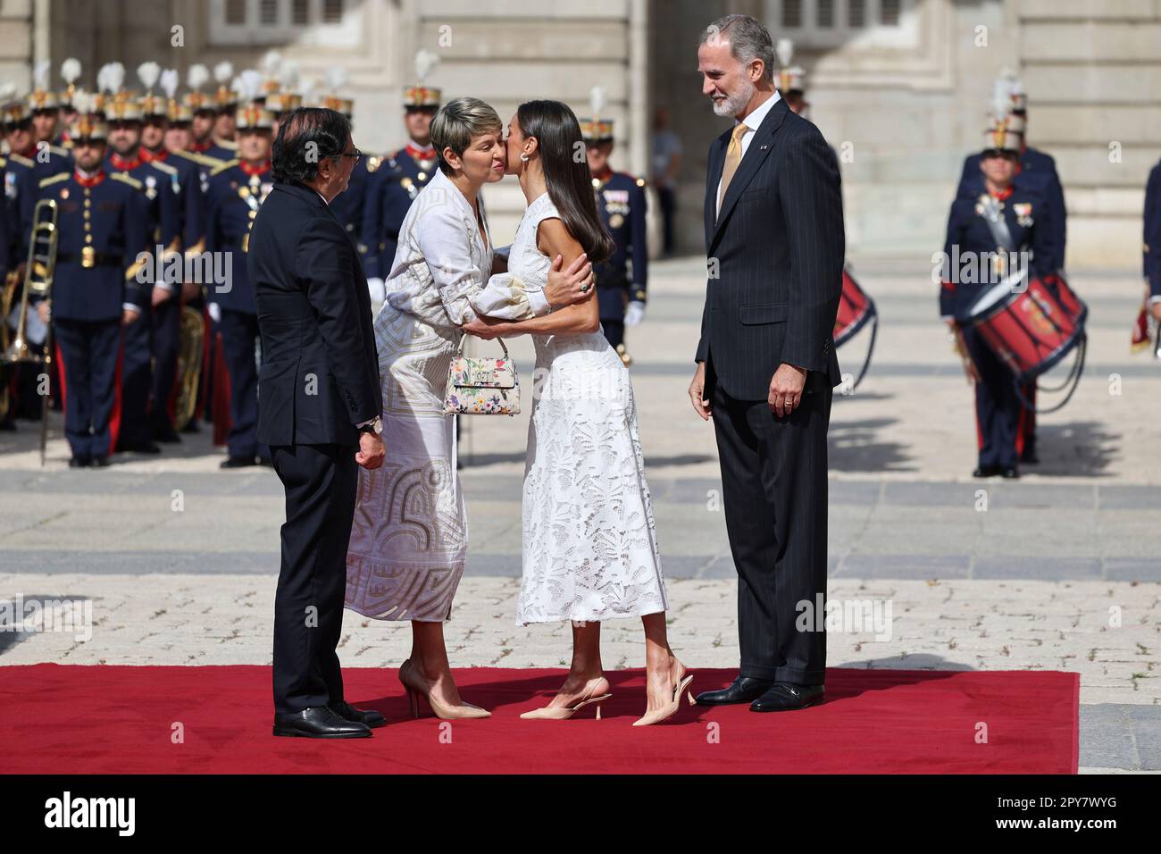 King Felipe and Queen Letizia receive the President of Colombia ...