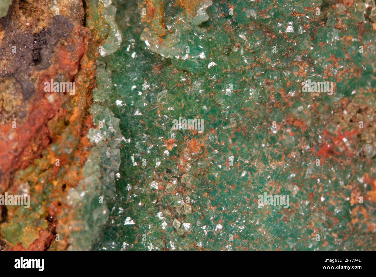 green Adamin crystals from Greece Stock Photo - Alamy