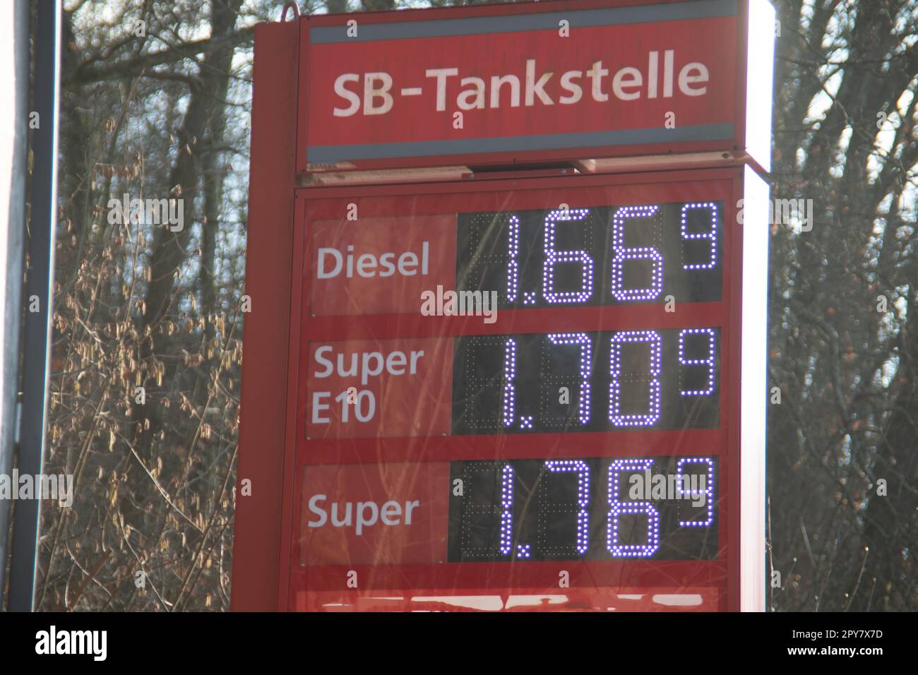 electronic price chart at the gas station Stock Photo - Alamy