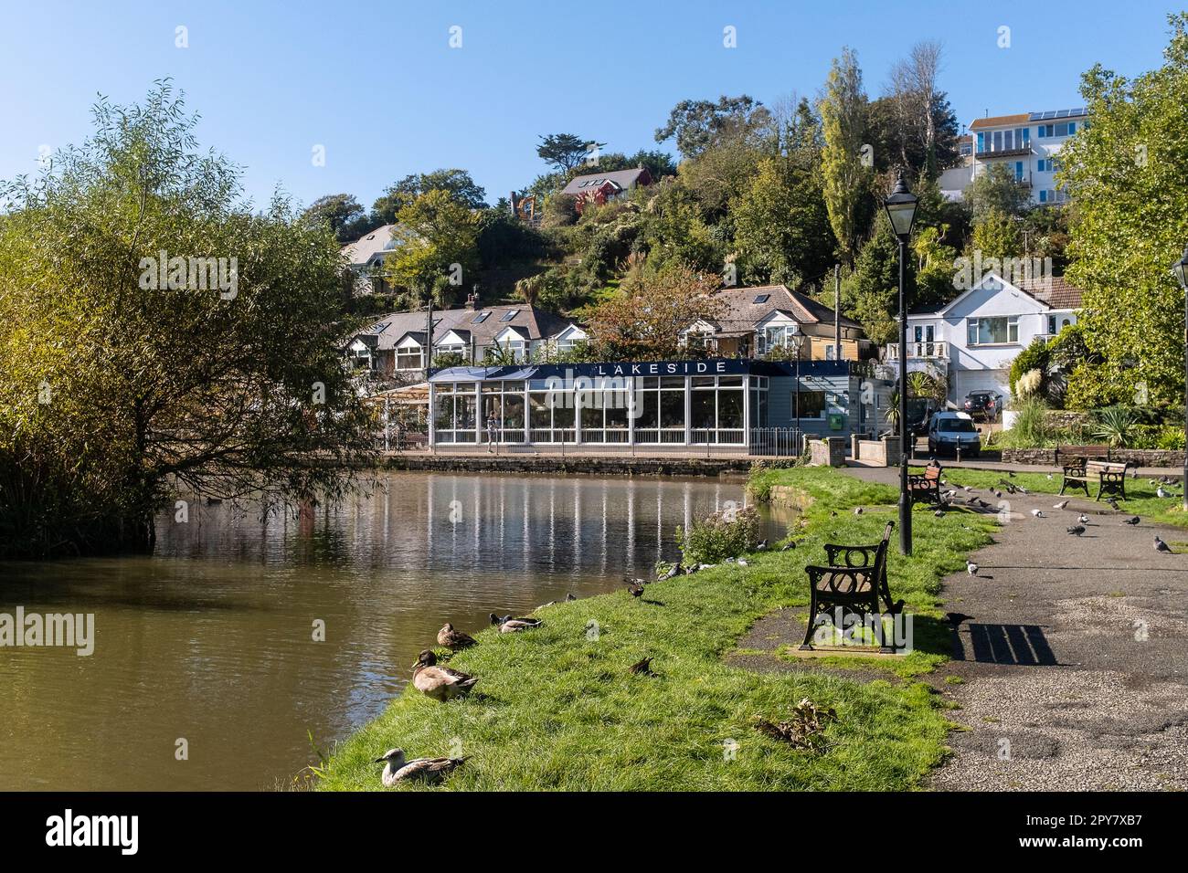 The Lakeside Restaurant Cafe in Trenance Park in Newquay in Cornwall in ...