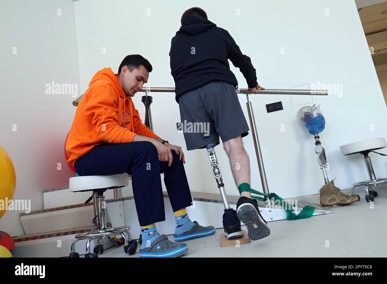 VYNNYKY, UKRAINE - MAY 1, 2023 - A rehabilitation ward is pictured at ...