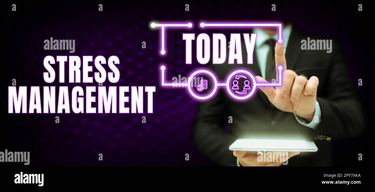Text sign showing Stress Management. Internet Concept learning ways of ...