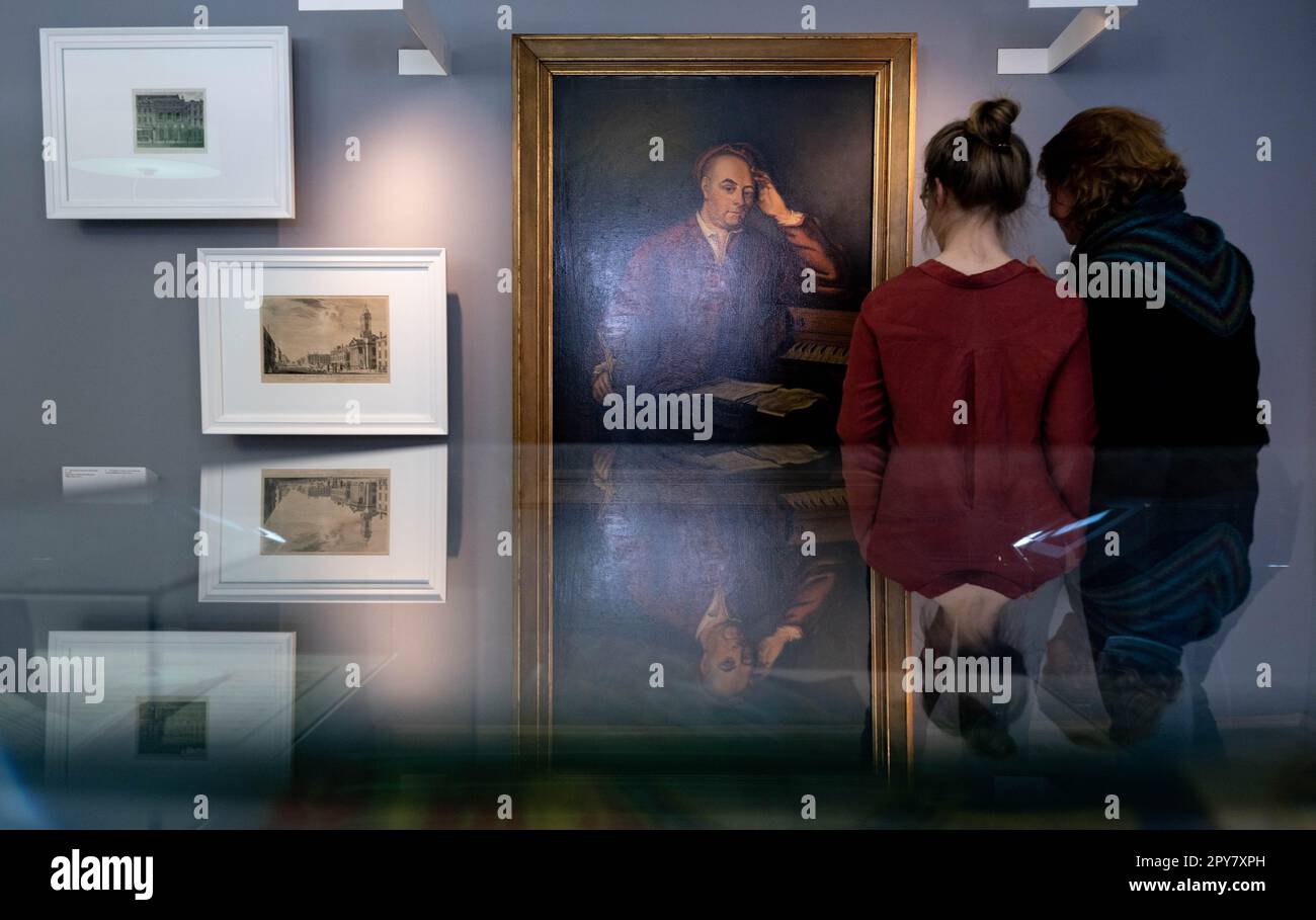 Halle, Germany. 03 May 2023, Saxony-Anhalt, Halle (Saale): A painting ...