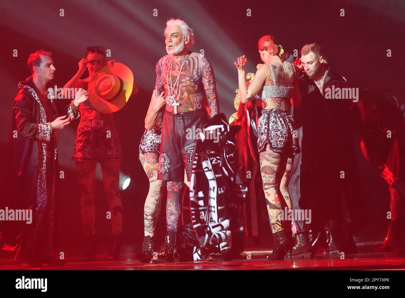 Moscow. Singer Filipp Kirkorov during a concert in honor of his 55th ...