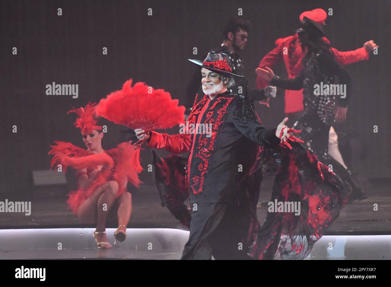 Moscow. Singer Filipp Kirkorov during a concert in honor of his 55th ...
