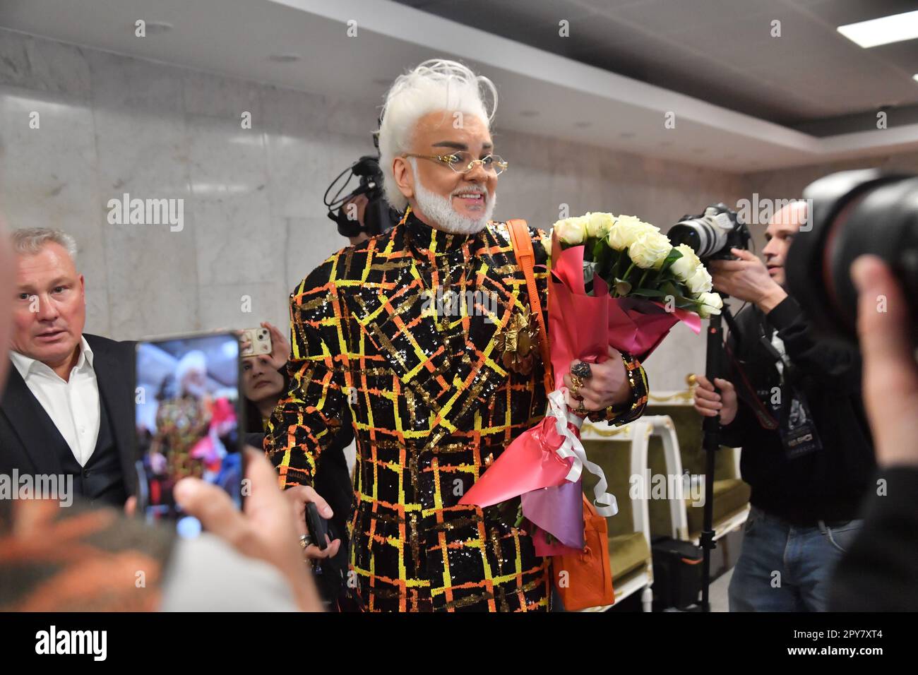 Moscow. Singer Filipp Kirkorov during a press conference before the ...