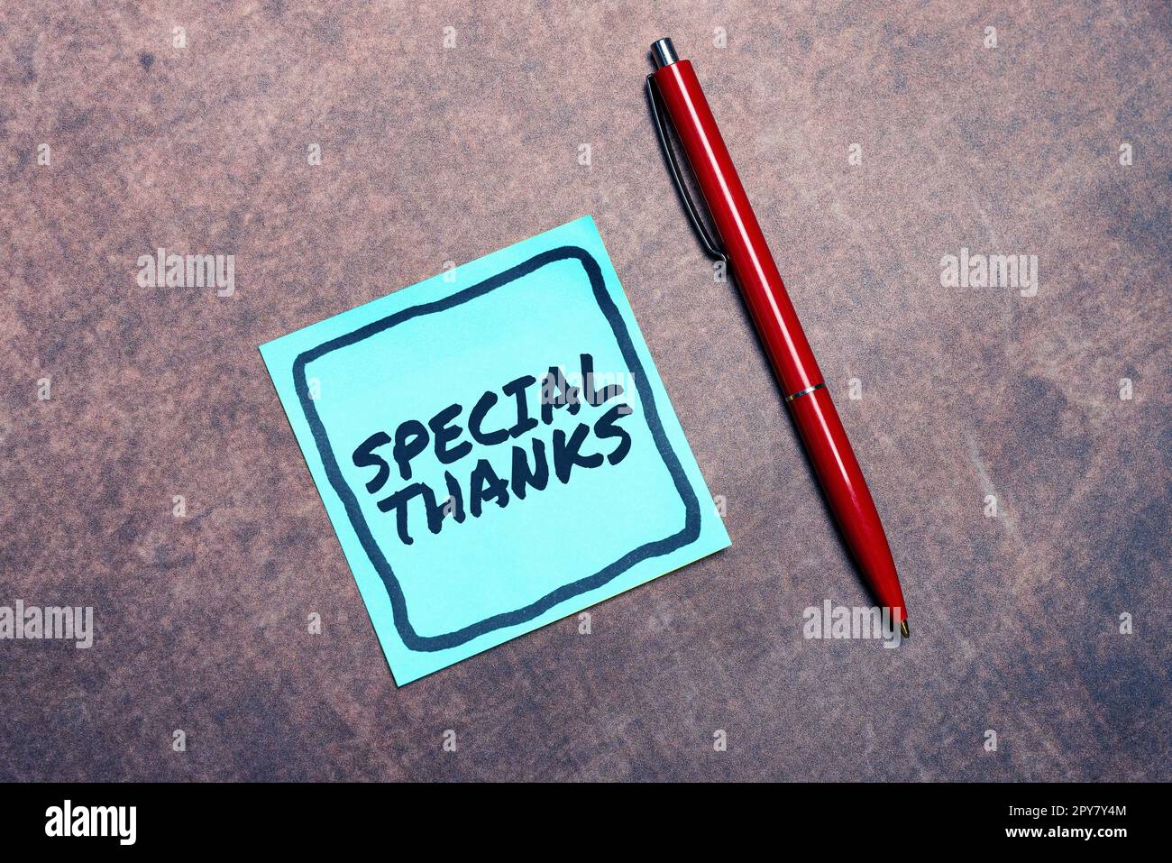 Text showing inspiration Special Thanks. Word for expression of ...