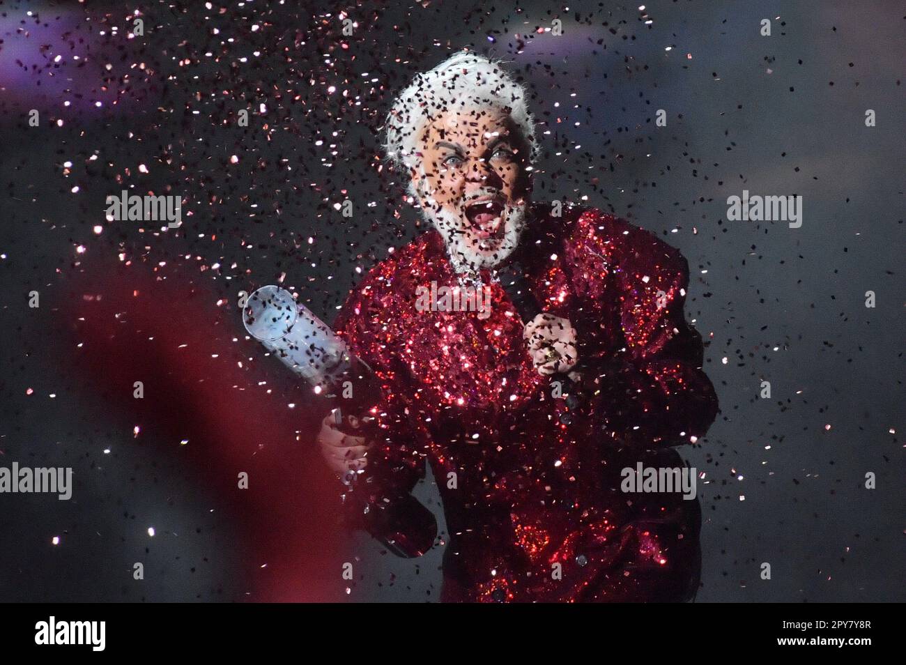 Moscow. Singer Filipp Kirkorov during a concert in honor of his 55th ...