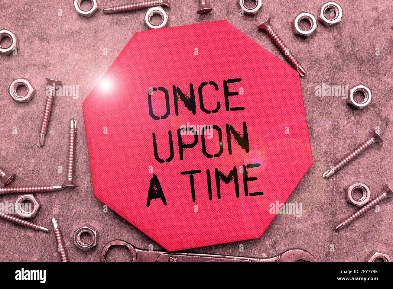 Writing displaying text Once Upon A Time. Concept meaning telling story ...