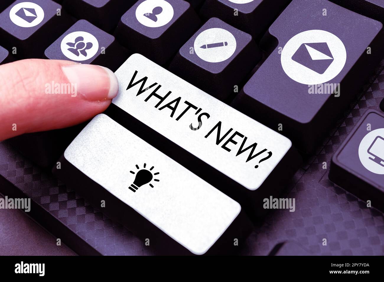 Text caption presenting What's New. Internet Concept Asking about ...