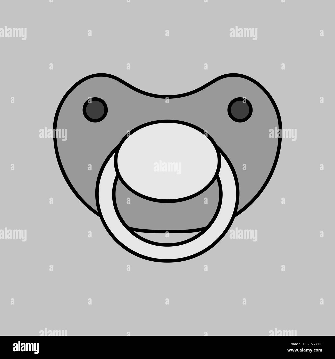 Baby dummy teat vector isolated grayscale icon. Graph symbol for ...