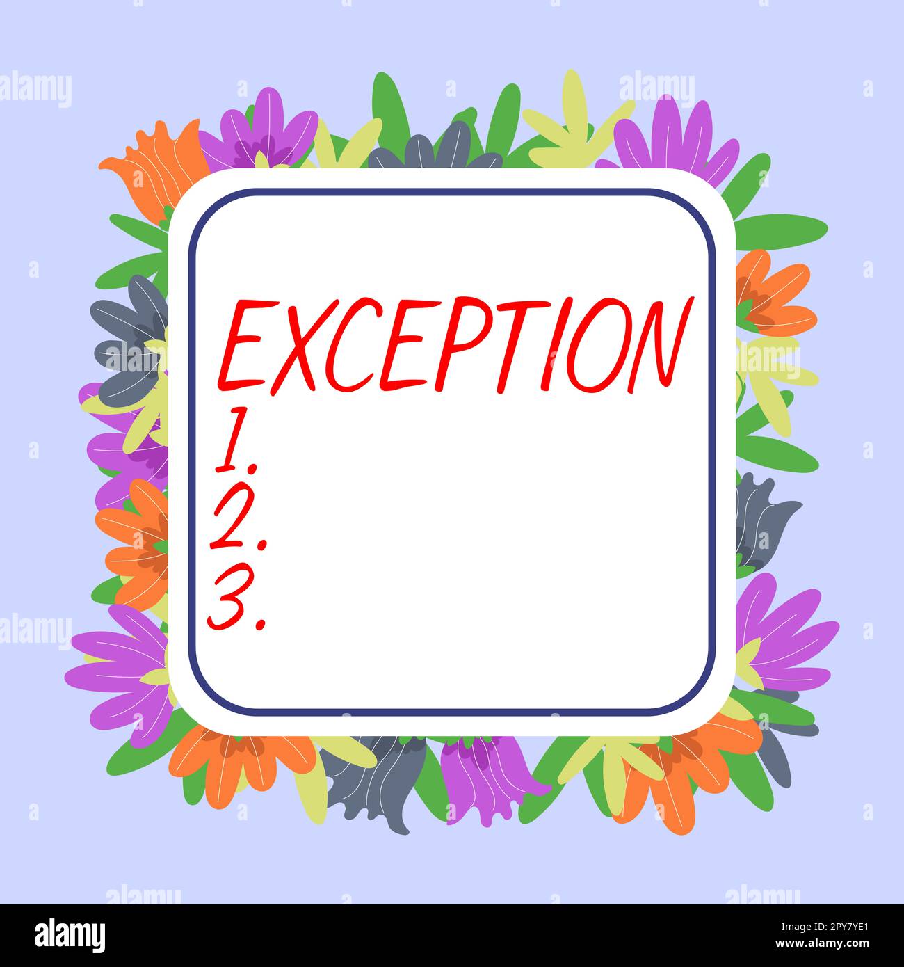 Text sign showing Exception. Word Written on person or thing that is ...