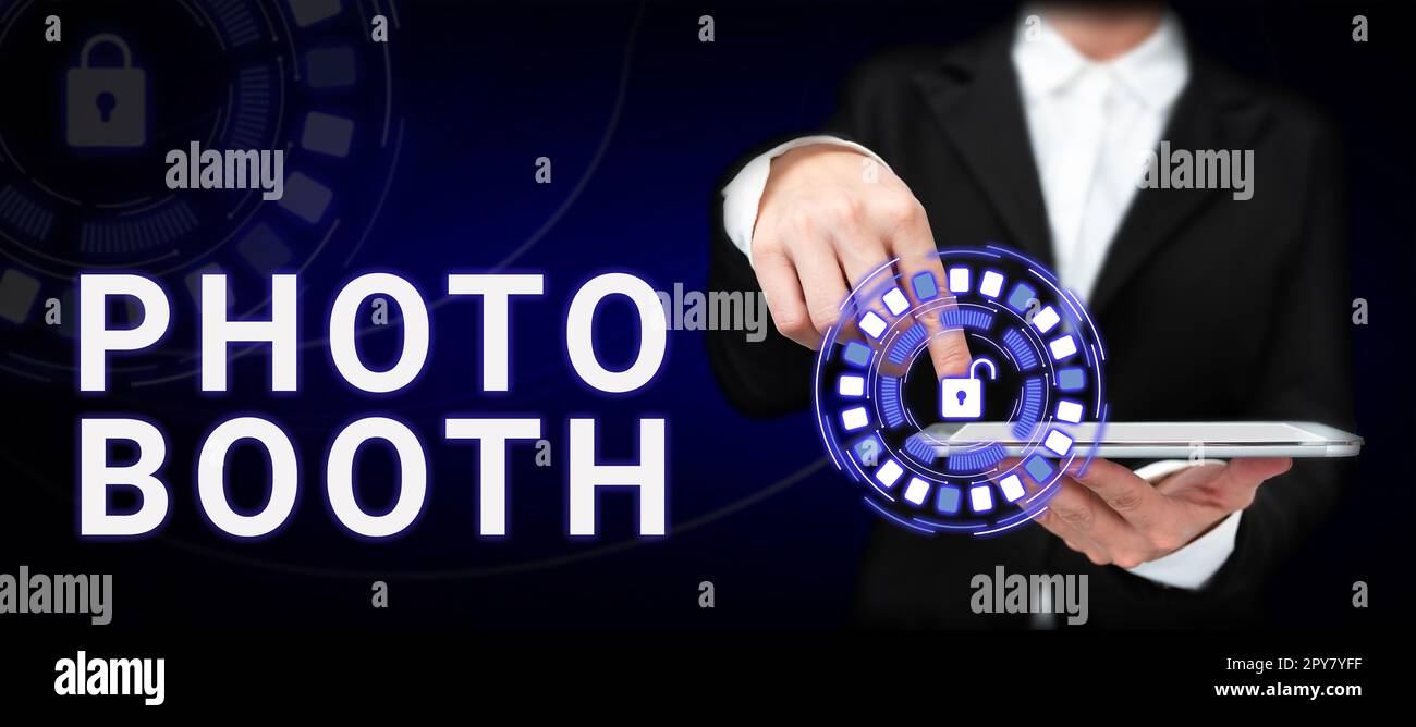Conceptual display Photo Booth. Internet Concept form of photo sharing ...