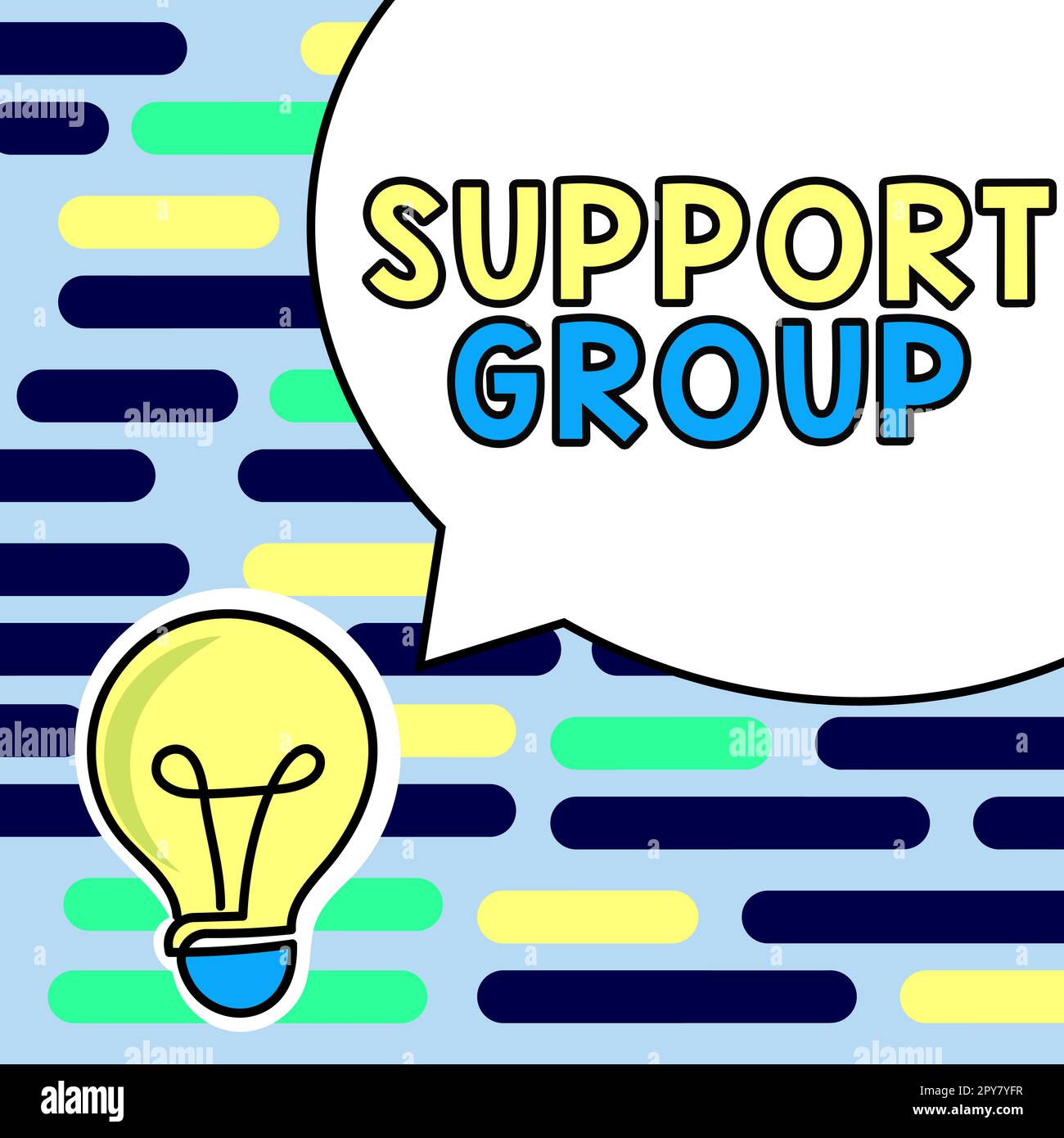 Sign displaying Support Group. Word for number of people involved in ...