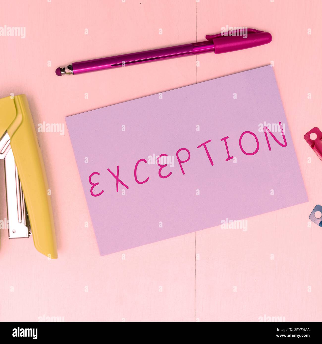 Text caption presenting Exception. Word for person or thing that is ...