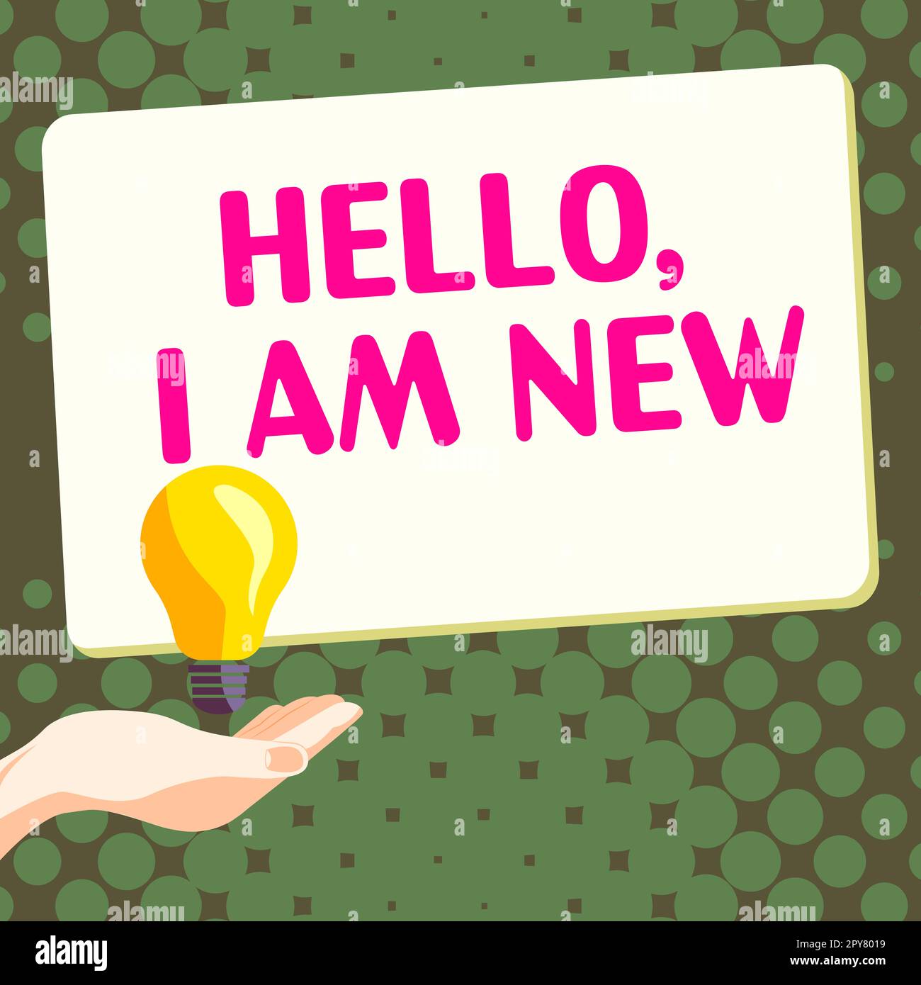 Sign displaying Hello, I Am New. Conceptual photo introducing oneself ...