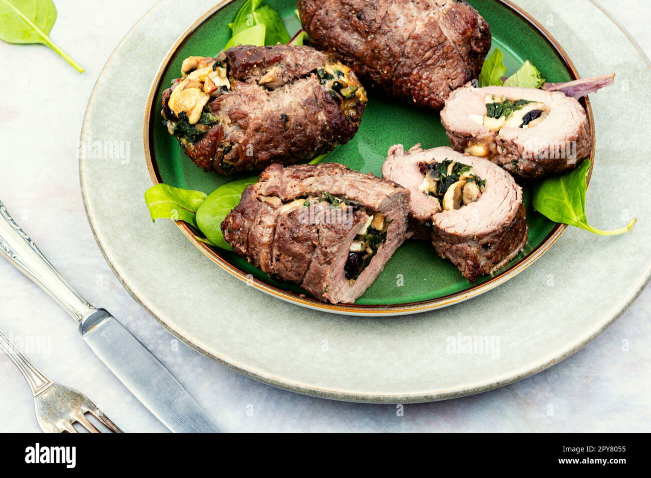 Delicious fried beef roll filled Stock Photo - Alamy