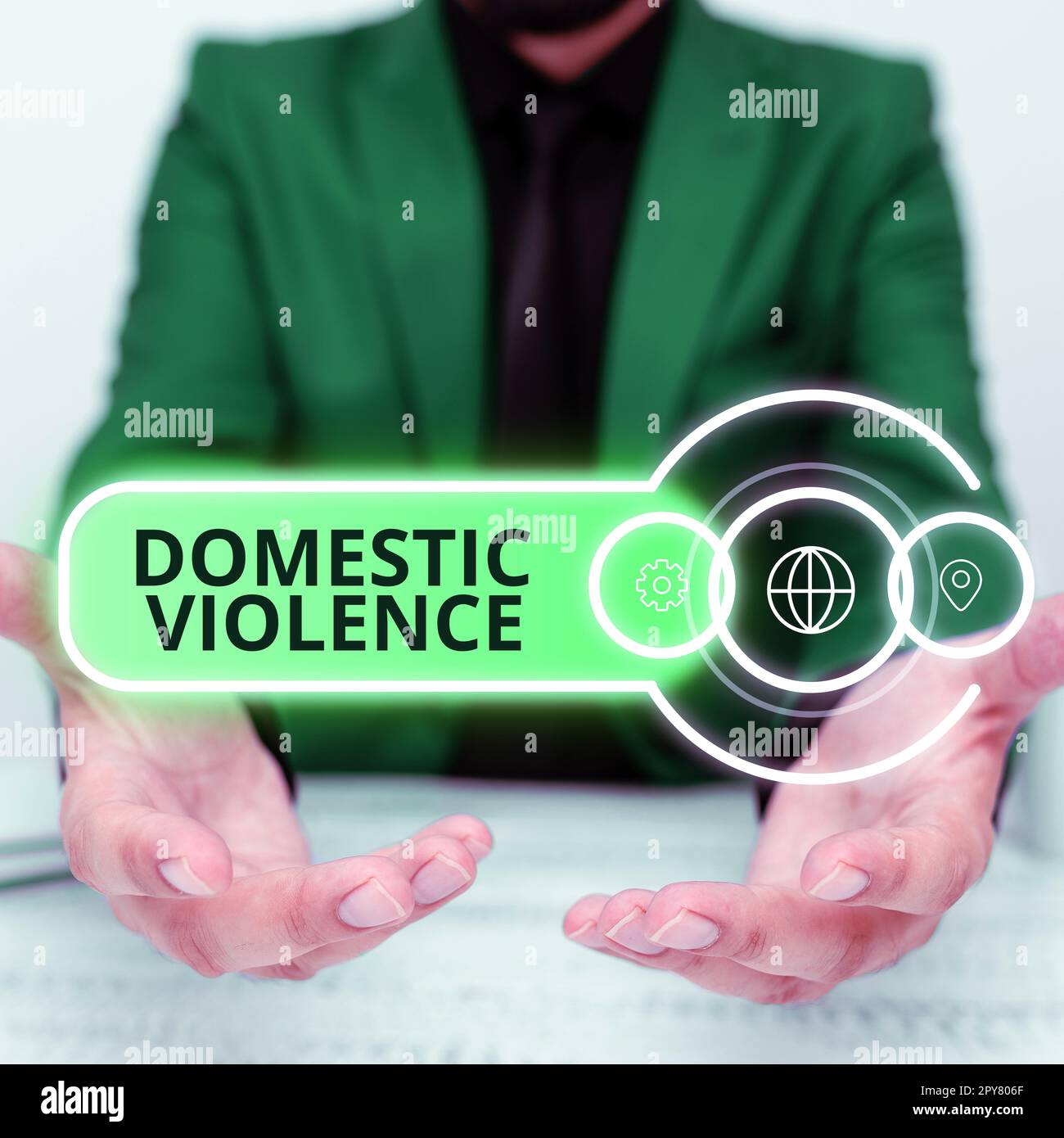 Conceptual display Domestic Violence. Concept meaning violent or ...