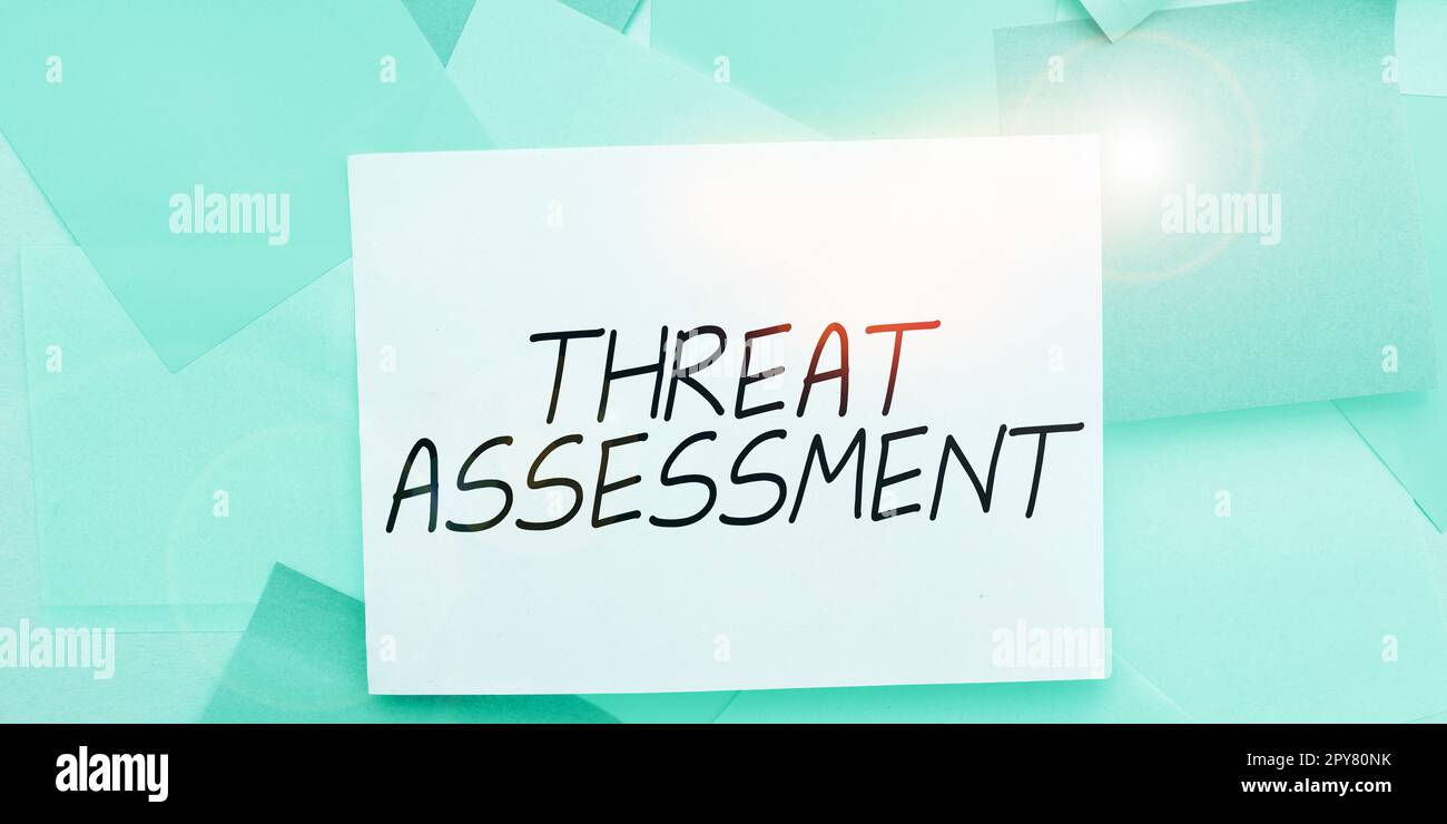 Text sign showing Threat Assessment. Word for determining the ...