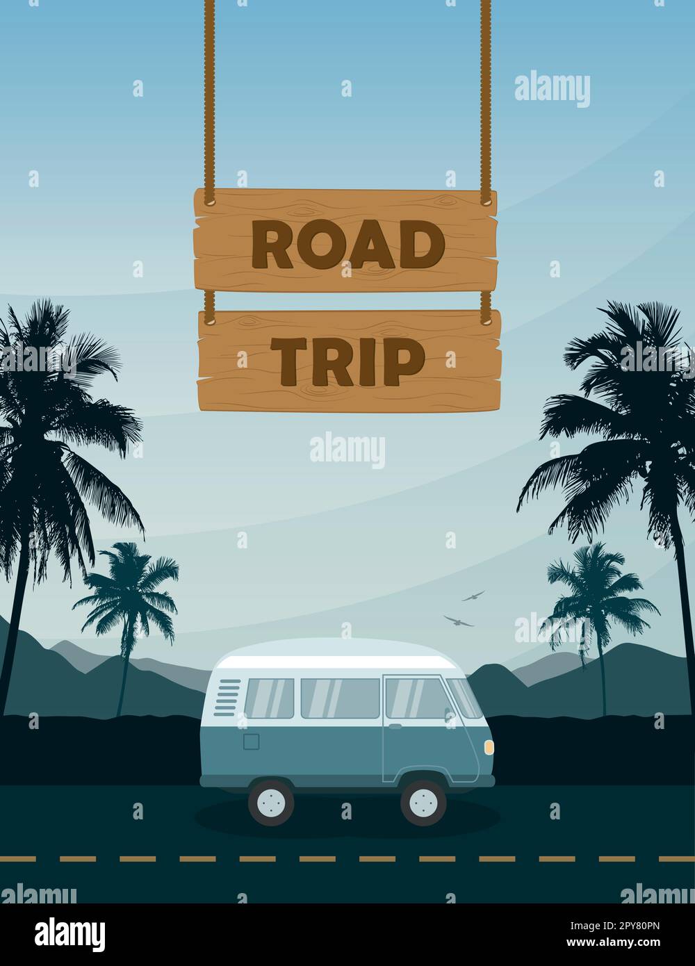 Camper van palm tree Stock Vector Images - Alamy