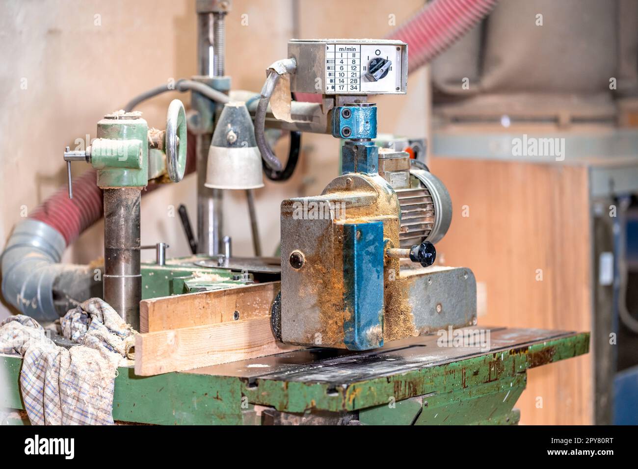 machine for wood treatment in carpentry Stock Photo - Alamy