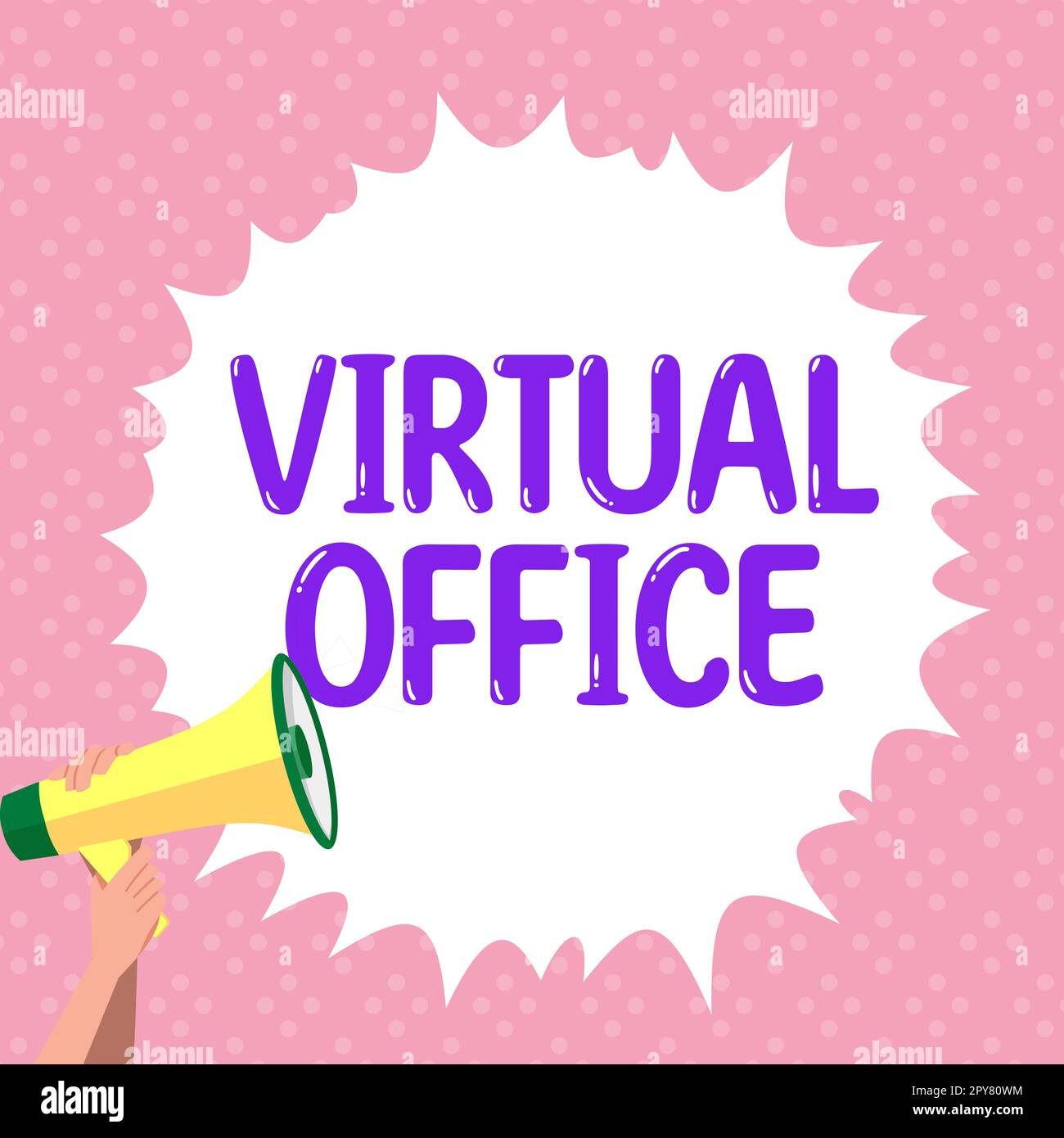 Sign displaying Virtual Office. Business approach Mobile work ...