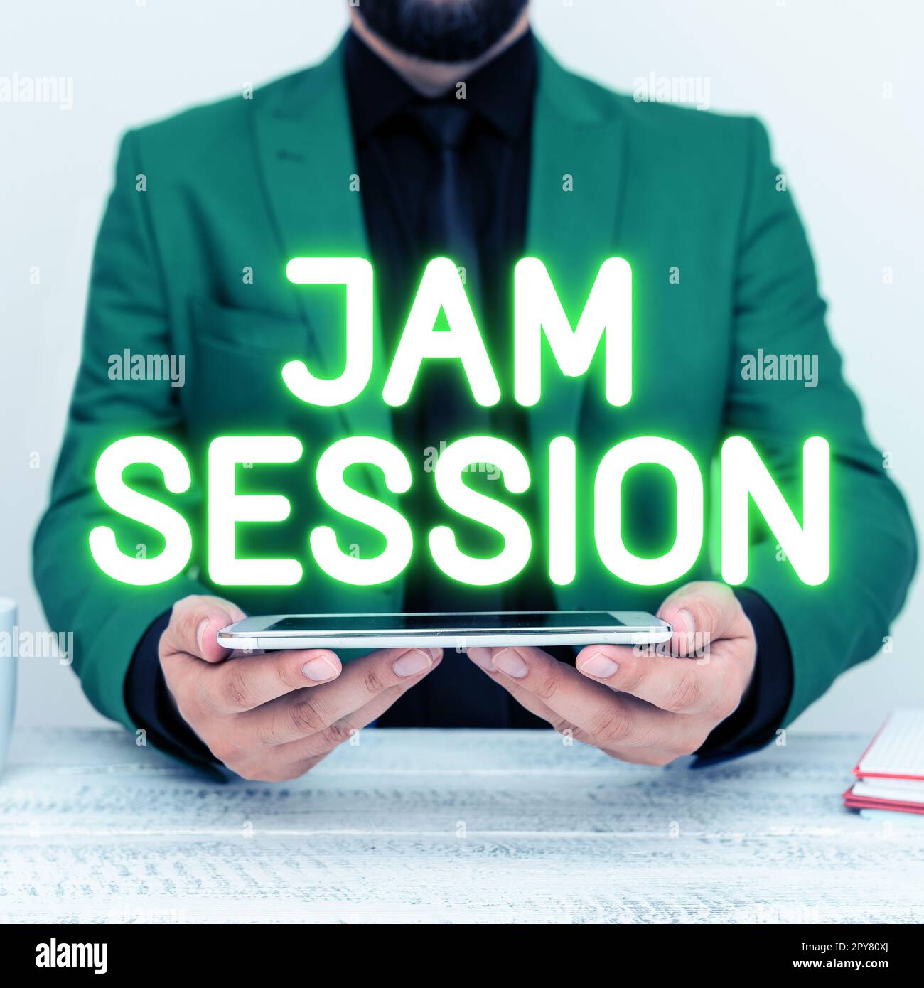 Conceptual display Jam Session. Word Written on impromptu performance ...