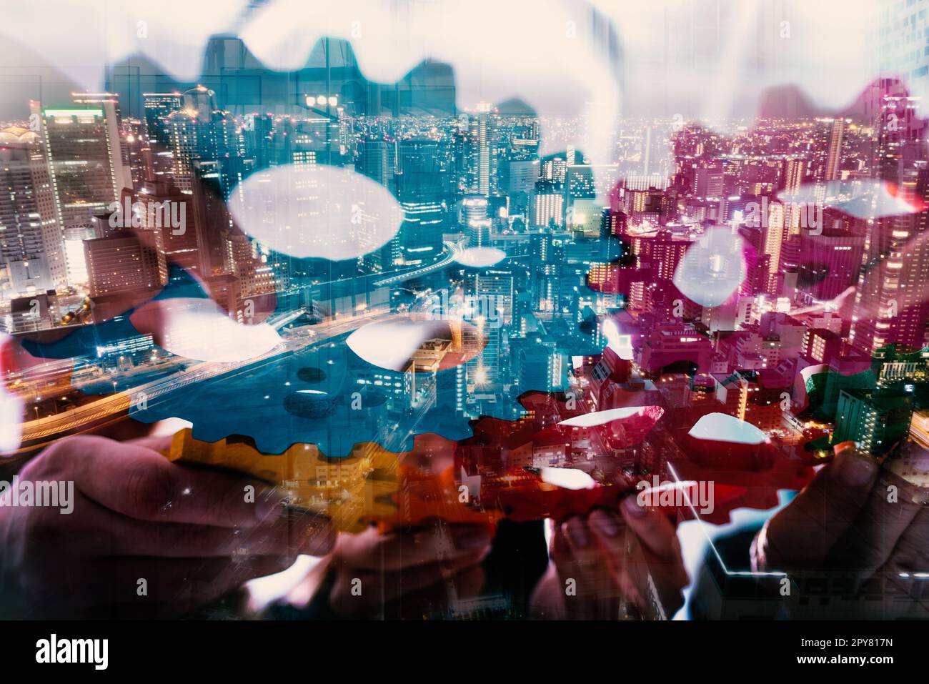 Business people teamwork gear together hi-res stock photography and ...