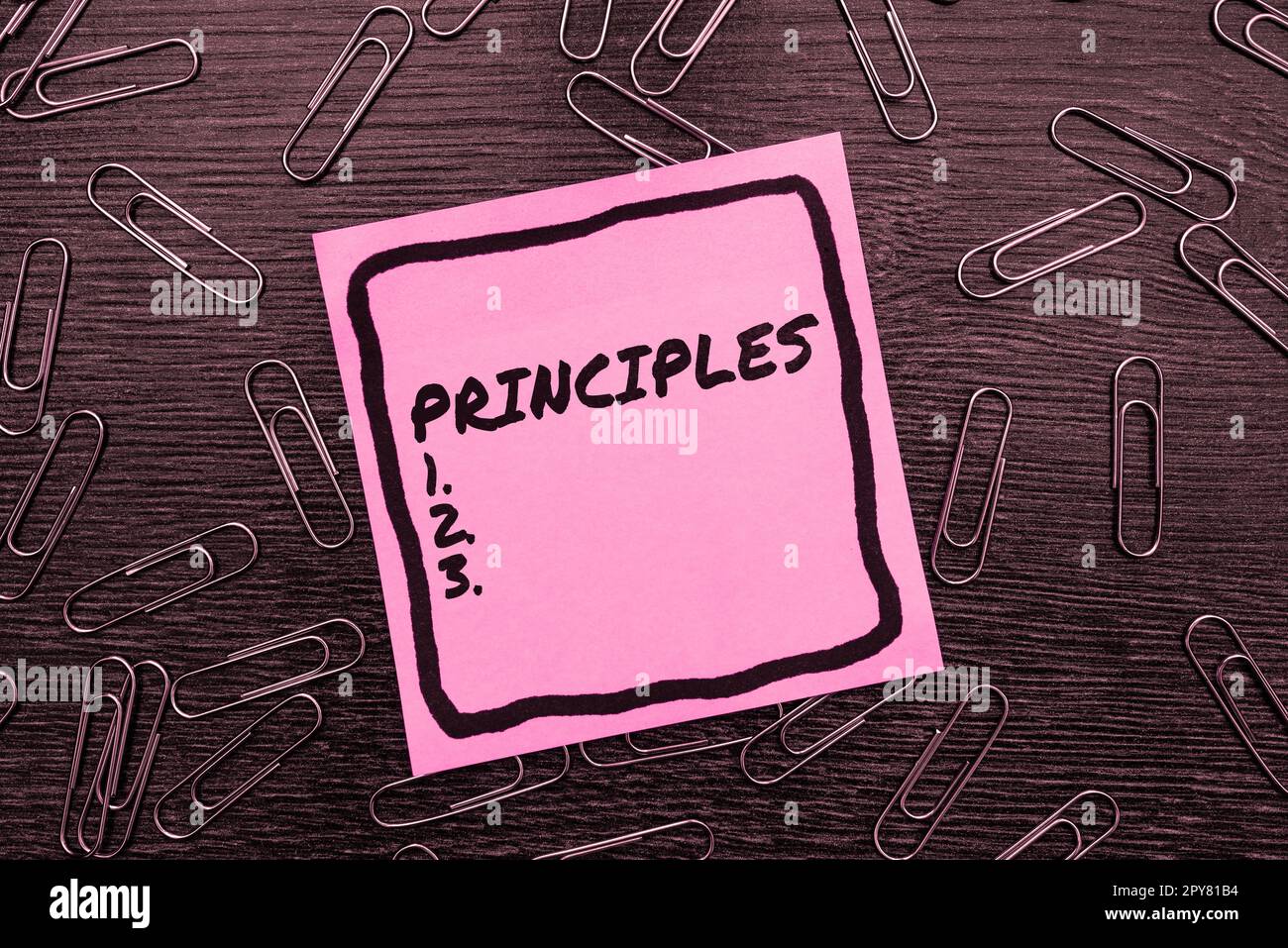 Text caption presenting Principles. Business concept fundamental truth ...