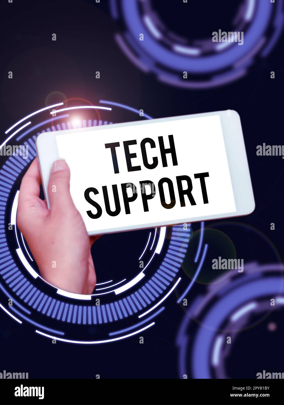 Sign displaying Tech Support. Business showcase Assisting individuals ...