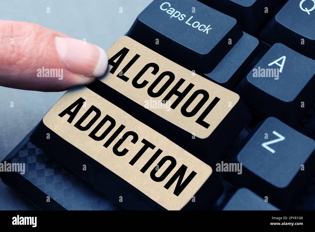 Text showing inspiration Alcohol Addiction. Internet Concept ...