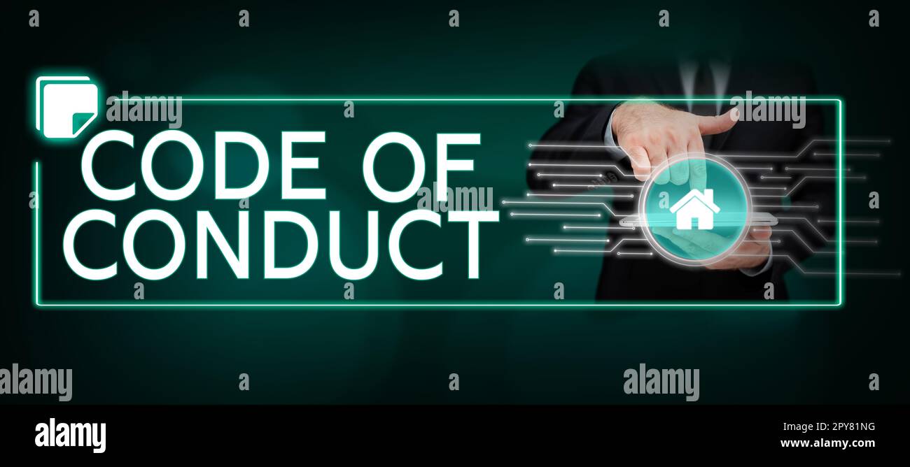 Conceptual display Code Of Conduct. Business idea Ethics rules moral ... Conceptual display Code Of Conduct. Business idea Ethics rules moral ...