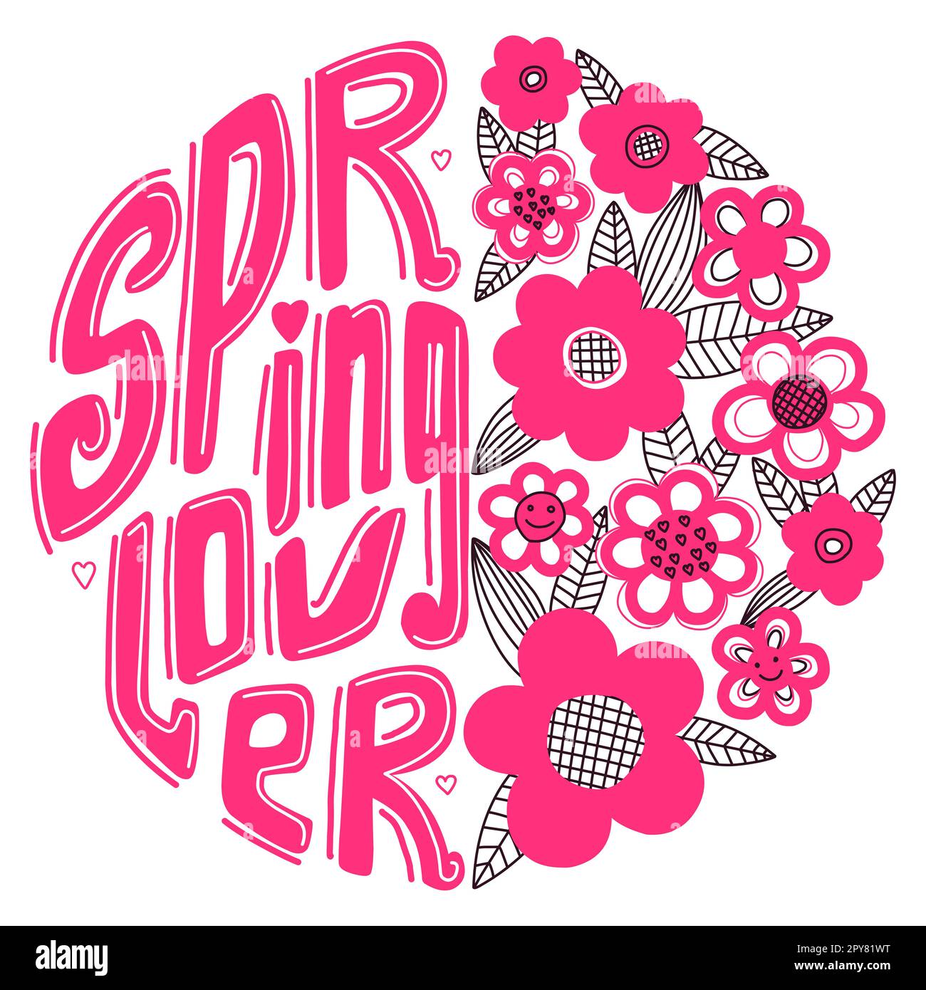 Spring lover. Spring greeting design. For printing on a t-shirt ...