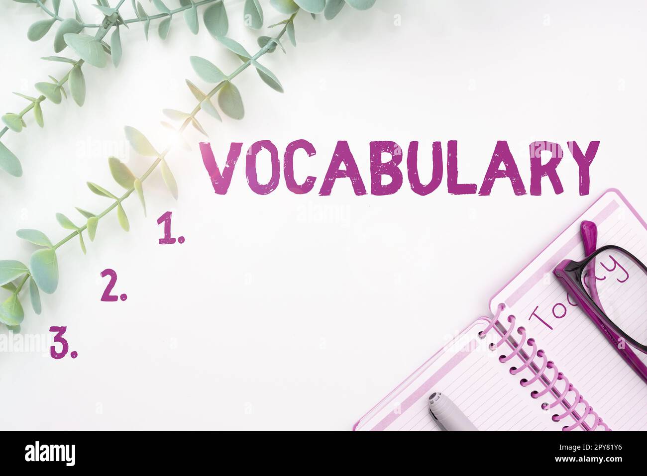 Handwriting text Vocabulary. Business concept collection of words and ...