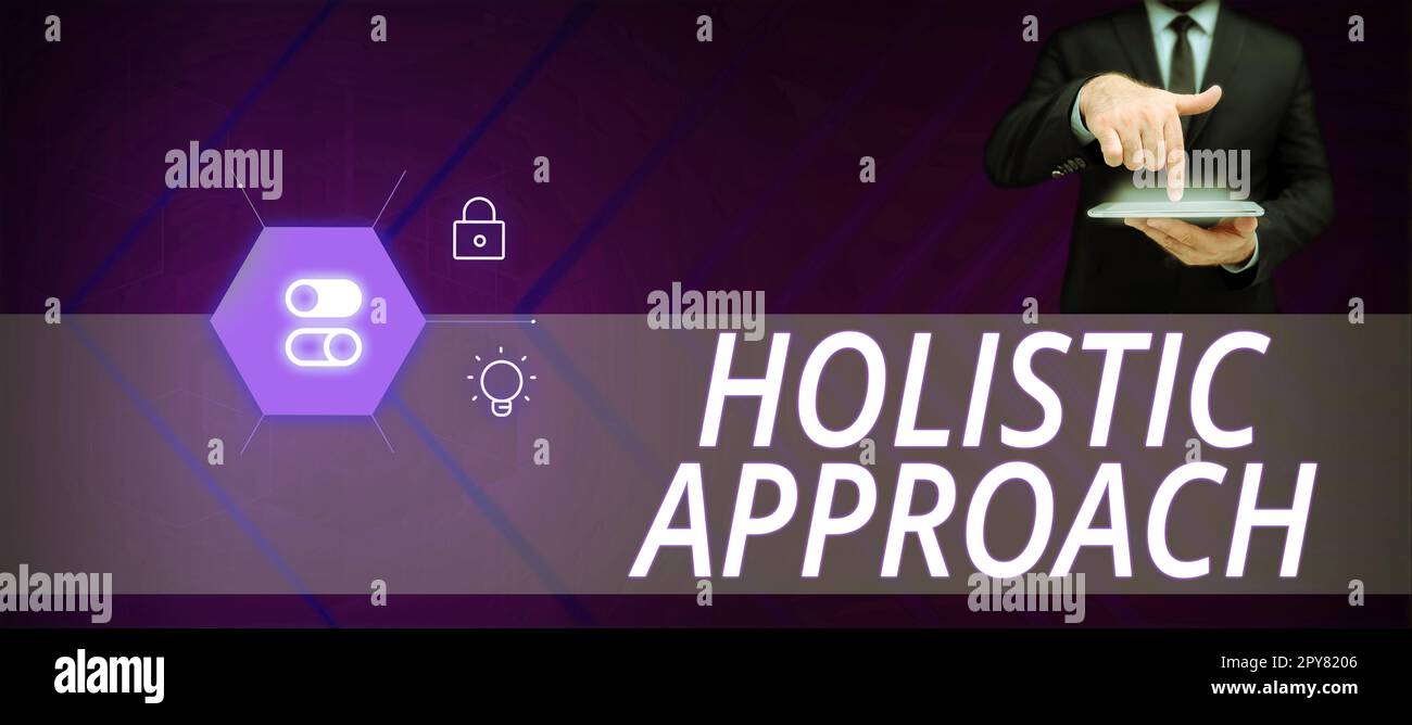 Hand writing sign Holistic Approach. Internet Concept characterized ...