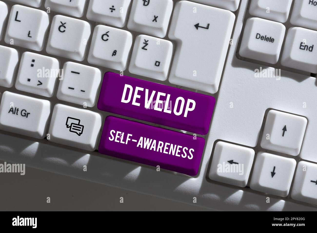Handwriting text Develop Self Awareness. Business concept Improve sharp ...