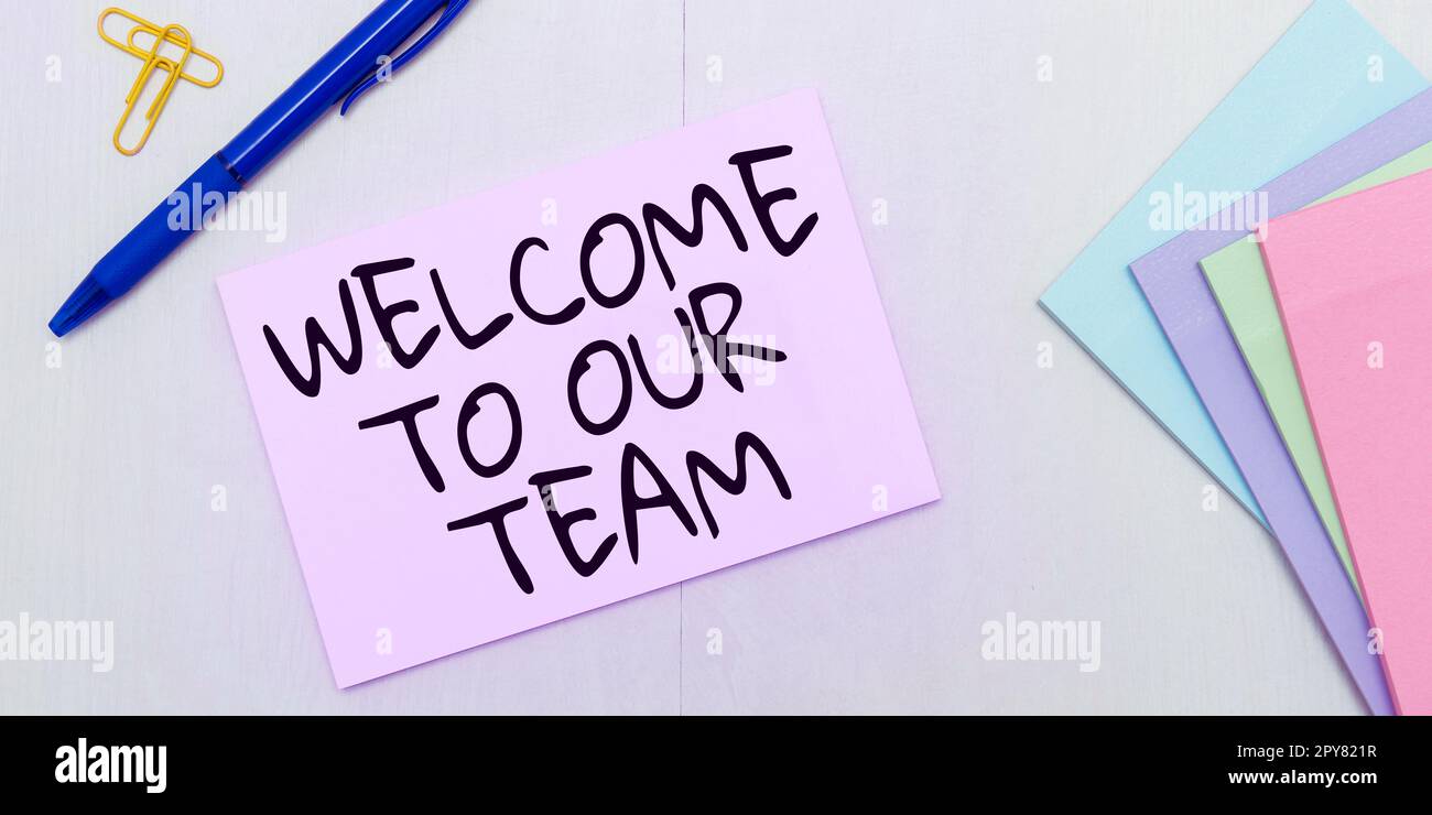 Conceptual caption Welcome To Our Team. Business concept introducing ...