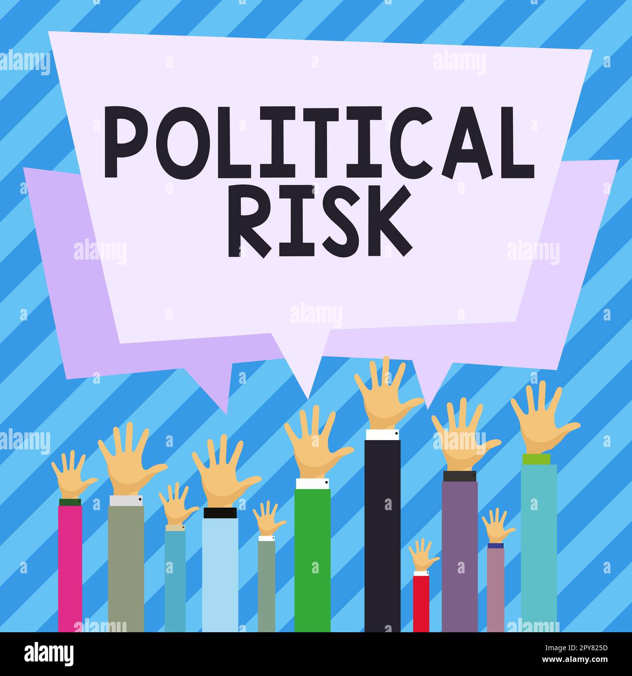 Hand writing sign Political Risk. Business concept communications ...