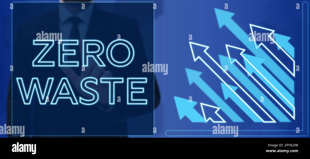 Sign displaying Zero Waste. Concept meaning industrial responsibility ...