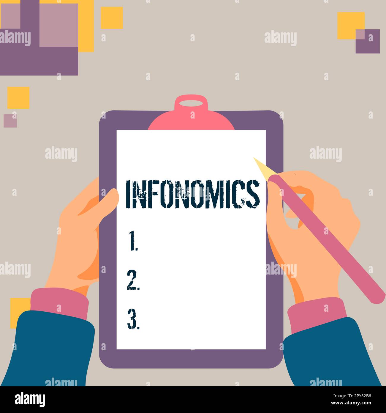 Handwriting text Infonomics. Business showcase visual image used to ...