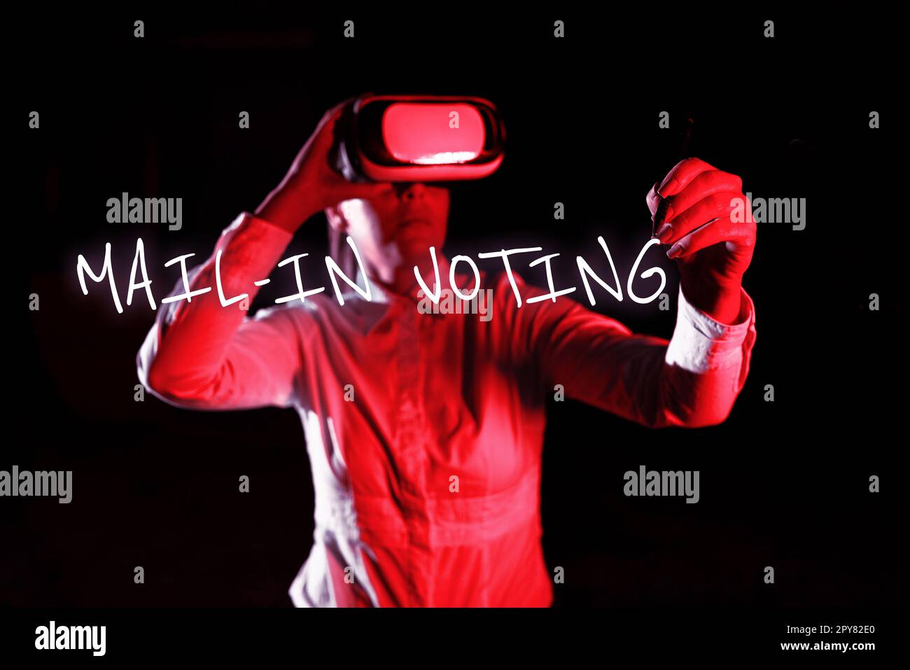 Hand writing sign Mail In Voting. Word Written on voting in an election ...