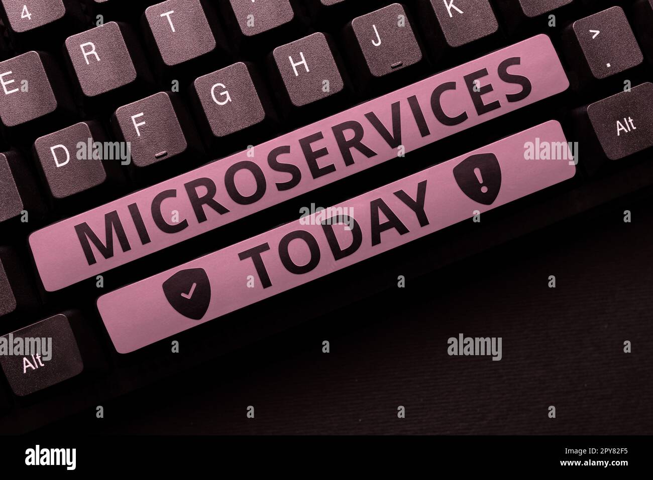 Text sign showing Microservices. Concept meaning Software development ...
