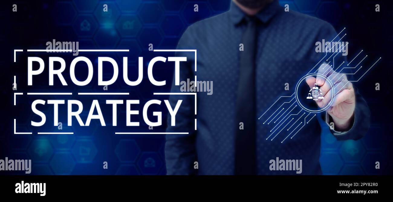 Inspiration showing sign Product Strategy. Concept meaning long term ...