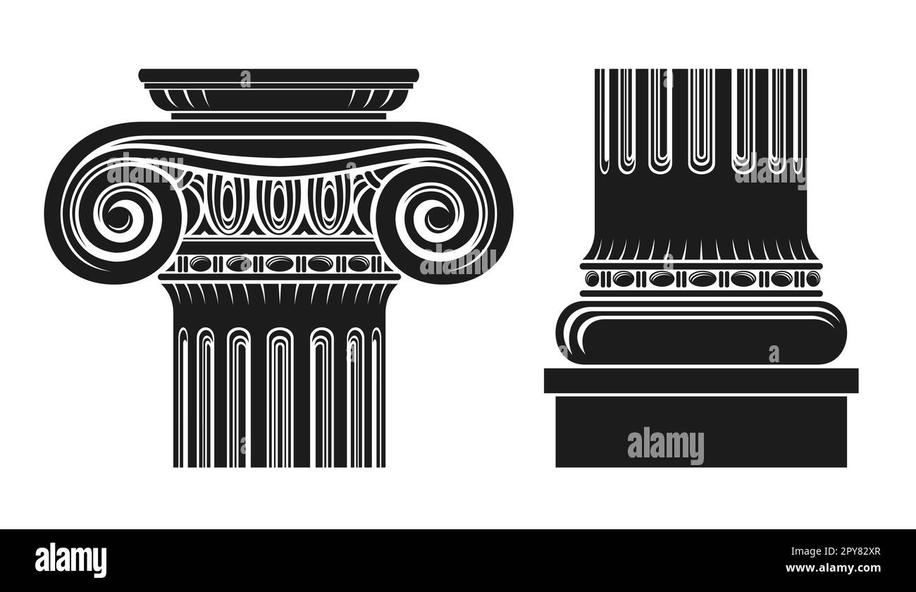 Capital of a medieval cathedral Ionic column Stock Vector Image & Art - Alamy