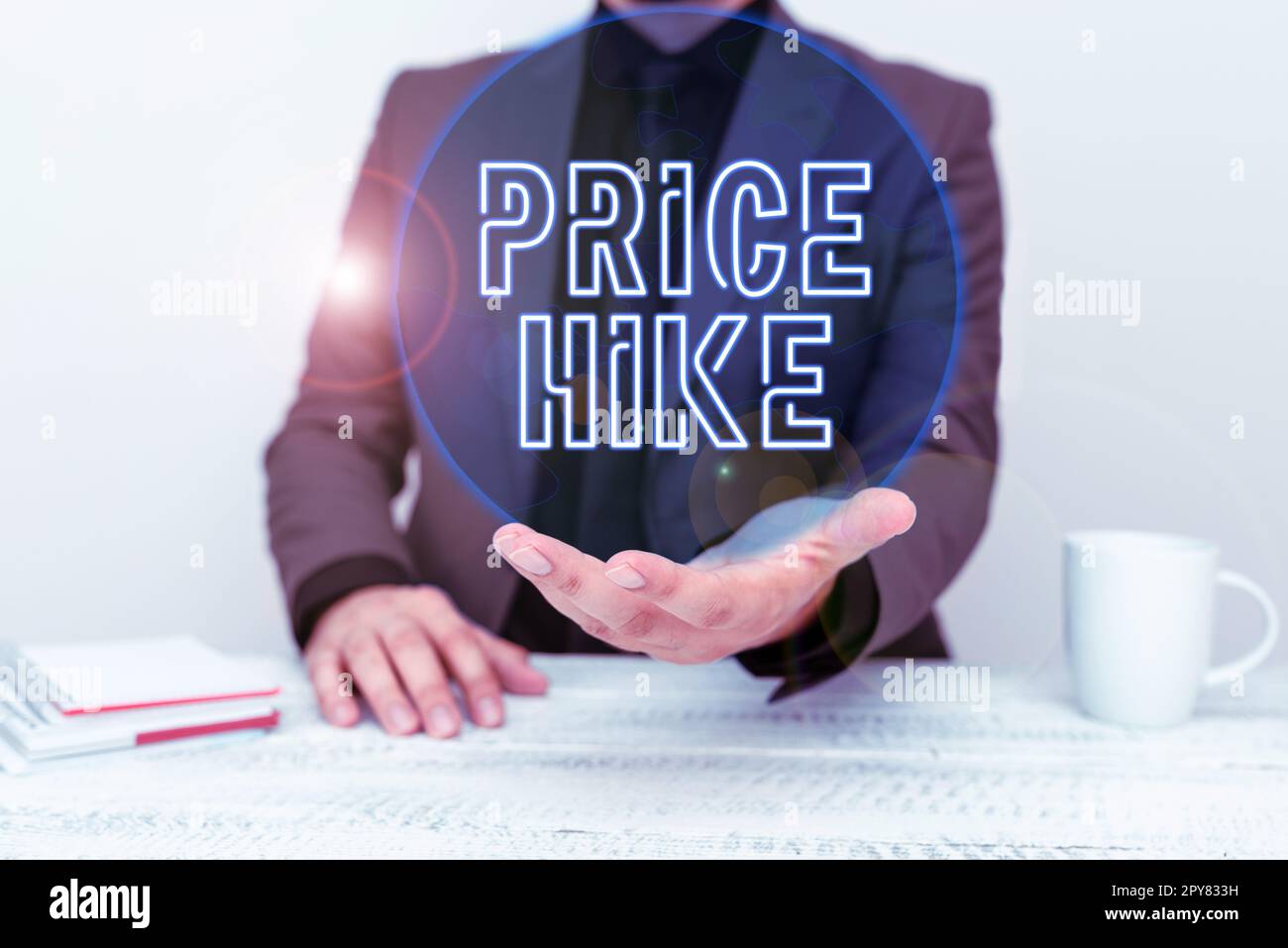 Hand writing sign Price Hike. Word Written on sum of values that ...